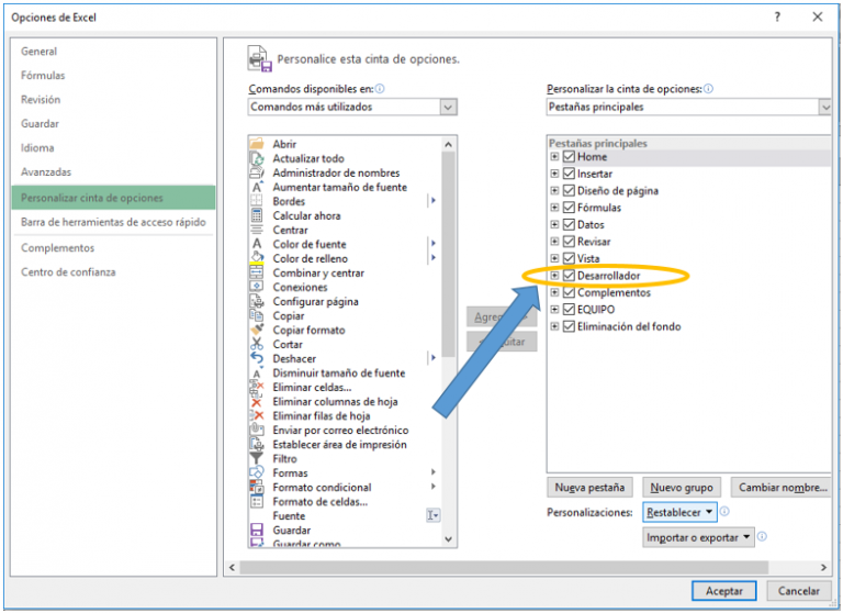 Activar / Mostrar pestaña PROGRAMADOR VBA » Microsoft Excel ⭐